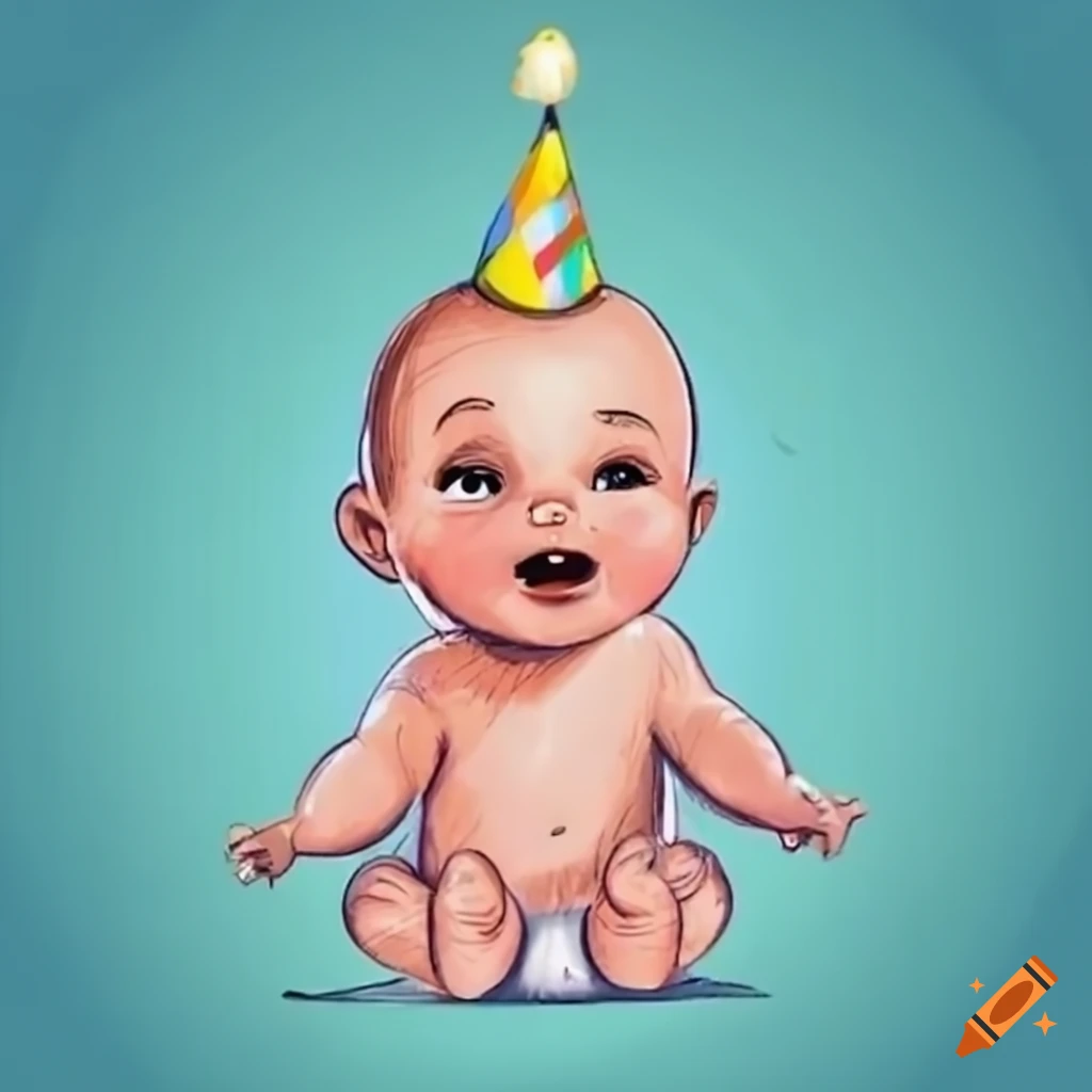 Baby animated birthday card on Craiyon
