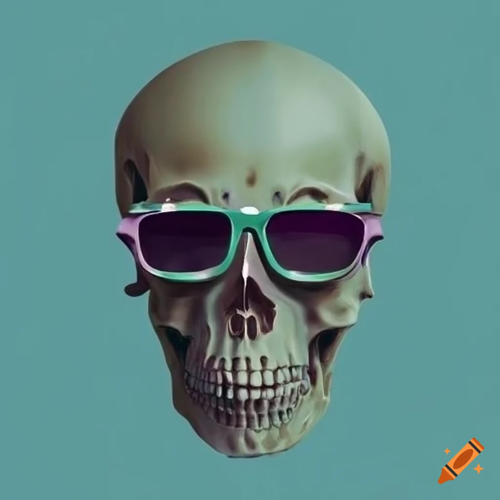 Skull with glasses