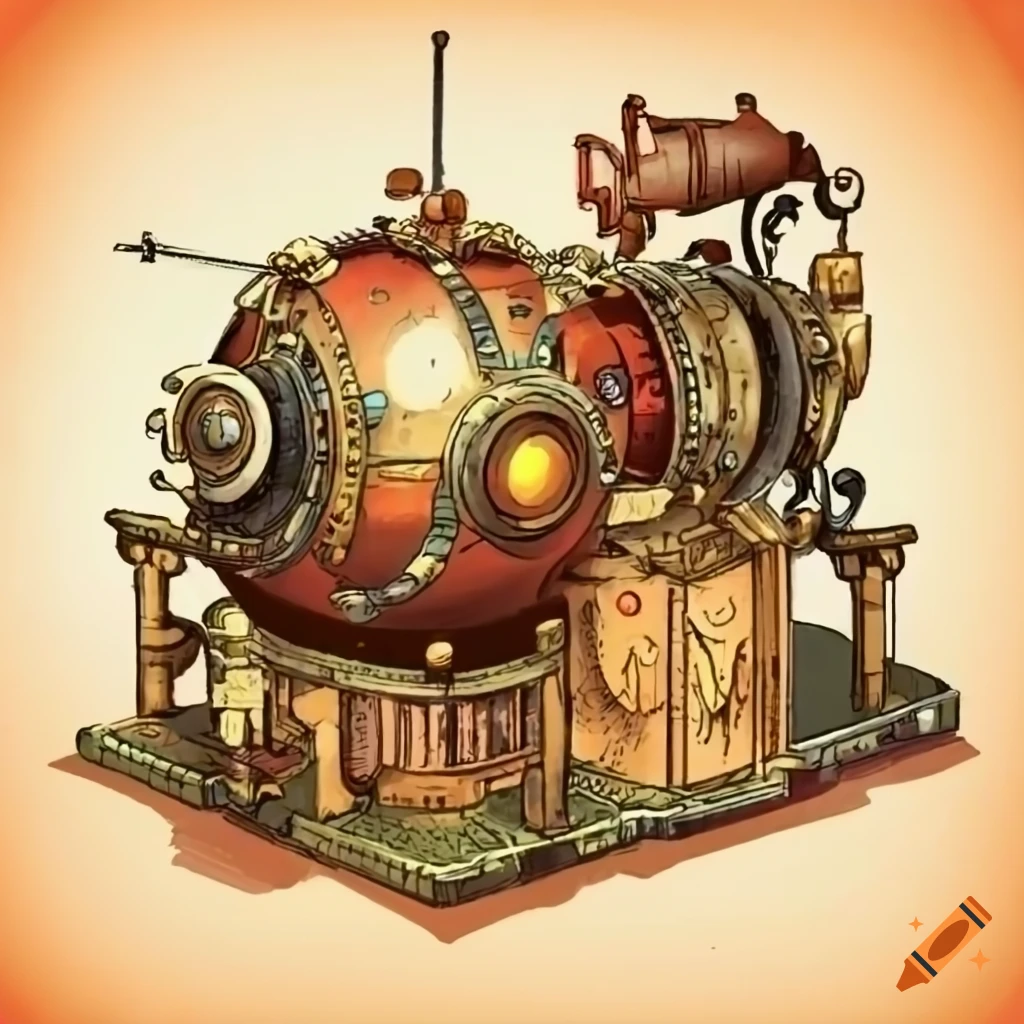 Steampunk machine comic book style carl barks on Craiyon