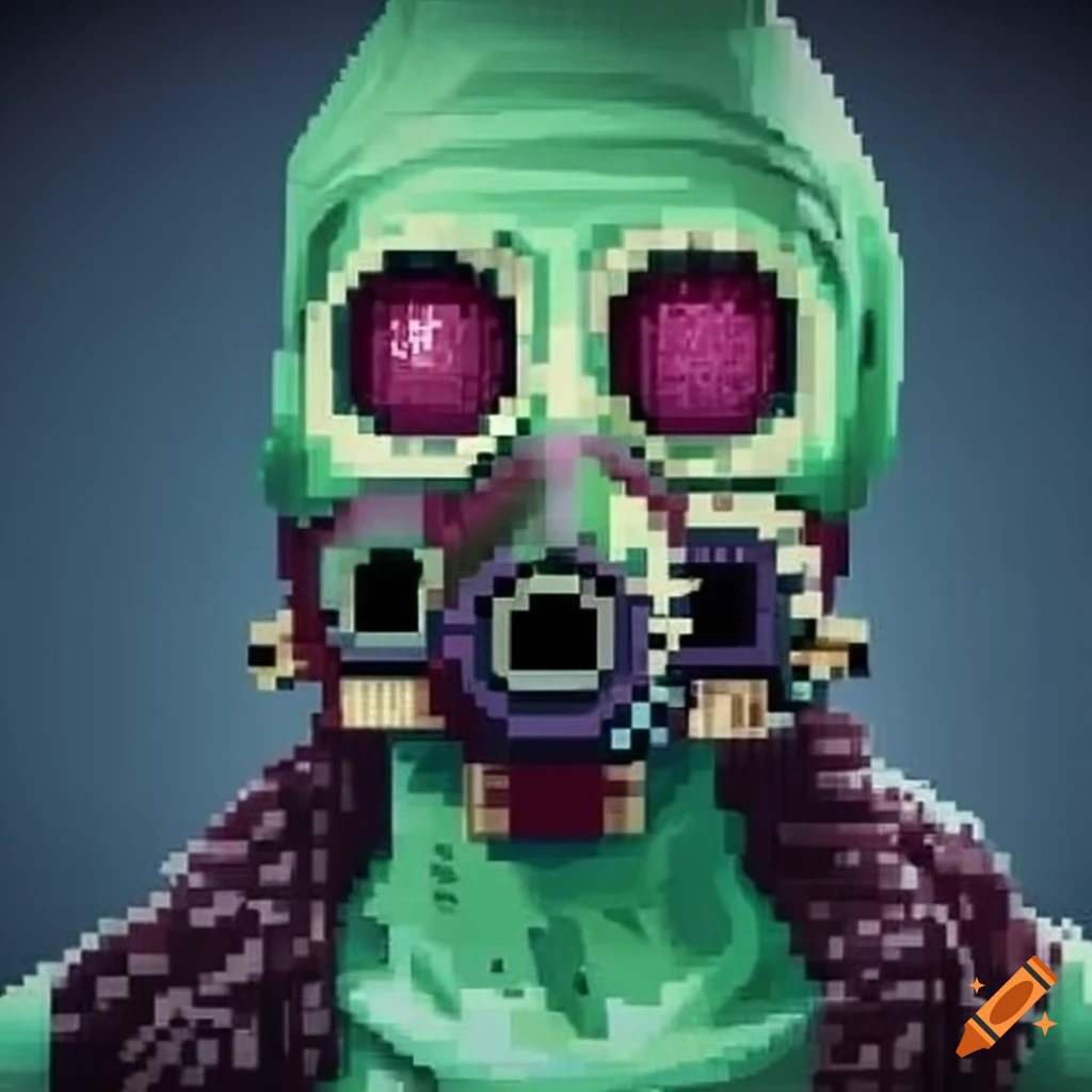8bit zombie gas mask