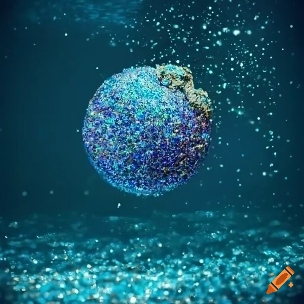 Glitter bomb in ocean on Craiyon