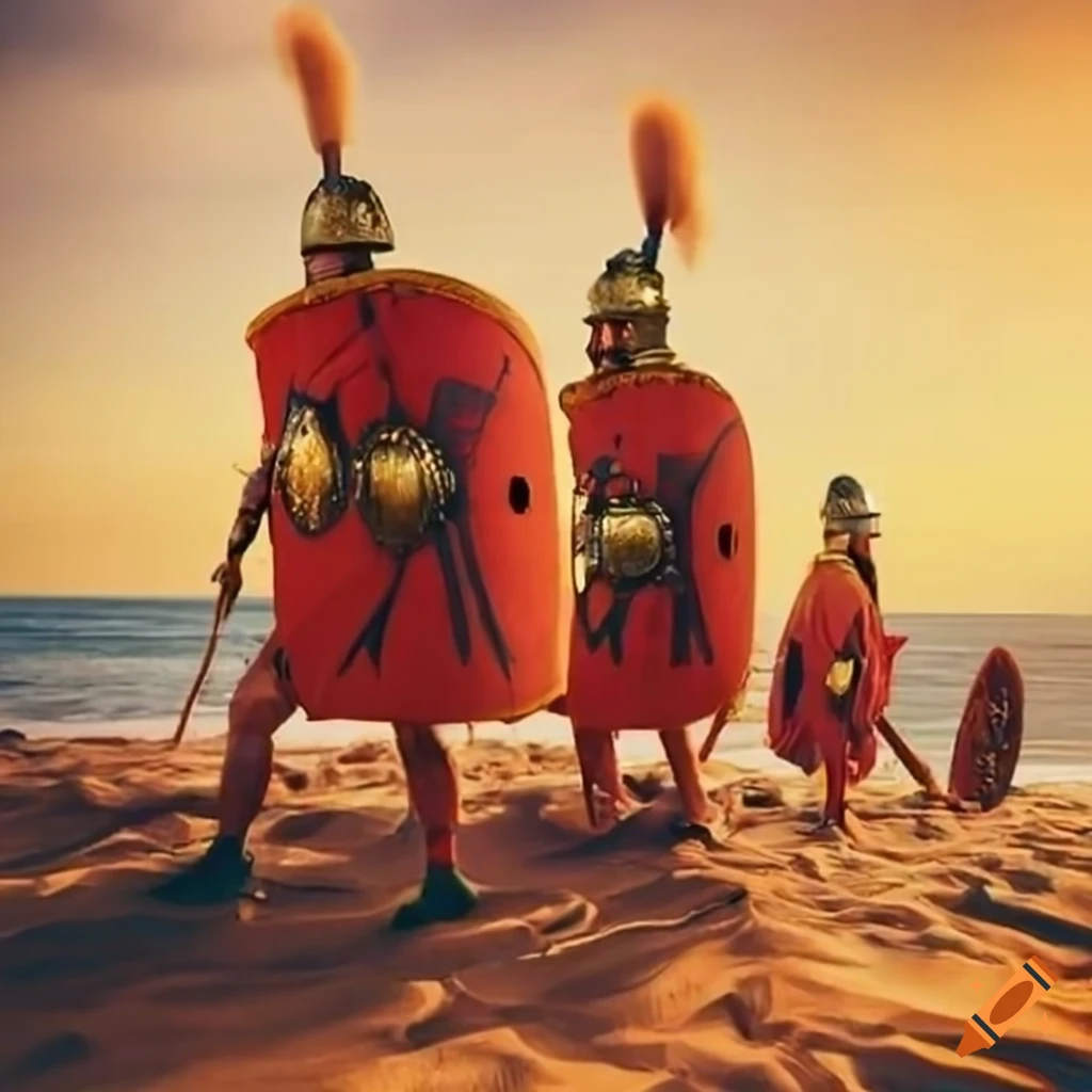 Roman army on beach