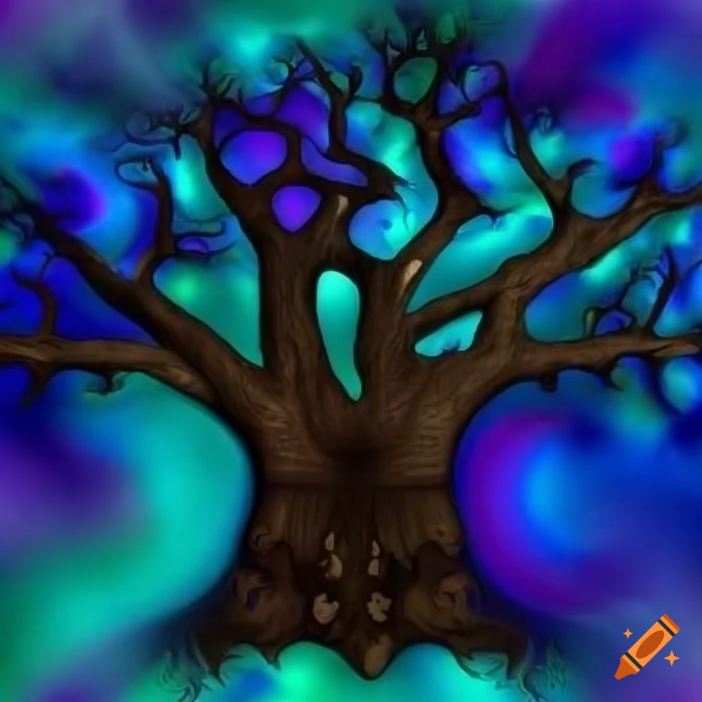 Fractal tree with druid face