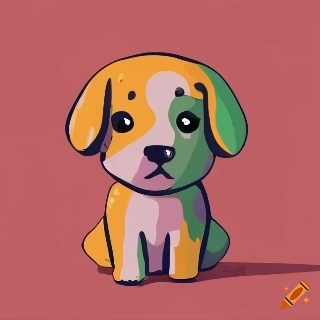 Cute puppy, simple vector shapes, minimalistic on Craiyon