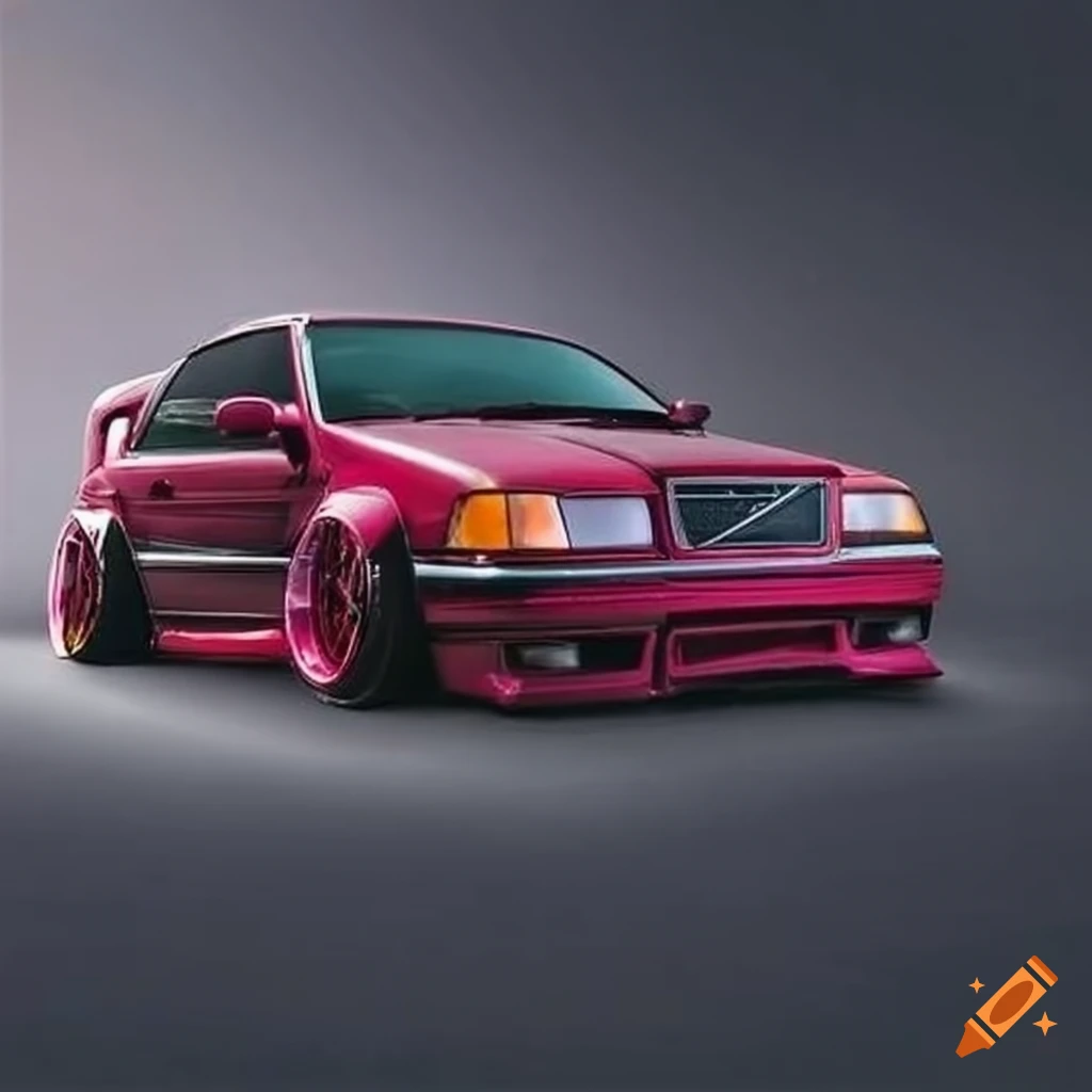 A modified volvo c70 1996 with lowered suspesion and a widebody kit on ...