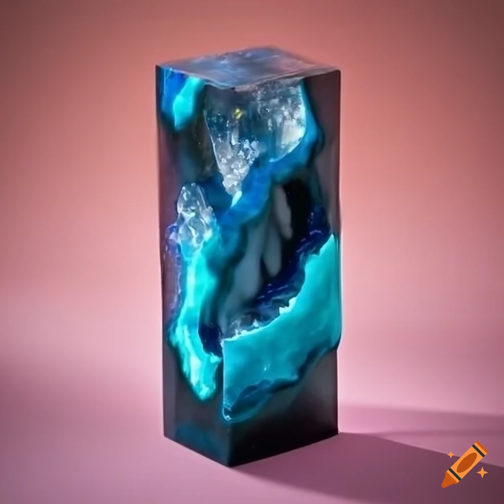 Woodworking, wood and epoxy resin crystal forest