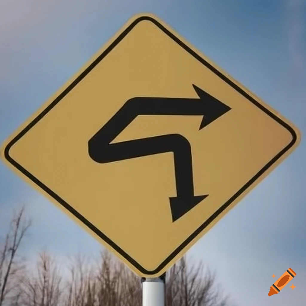 Traffic sign showing many arrows
