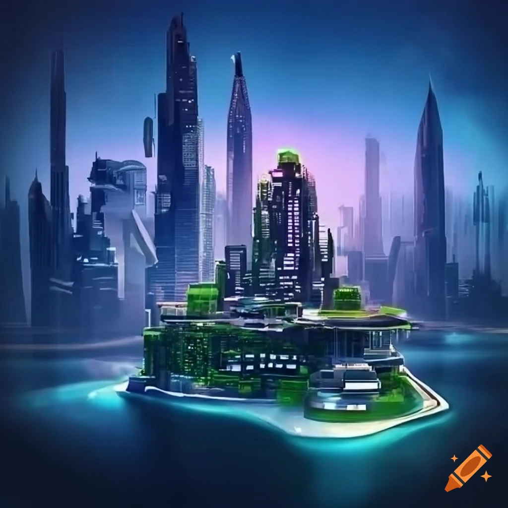 Futuristic city scape
