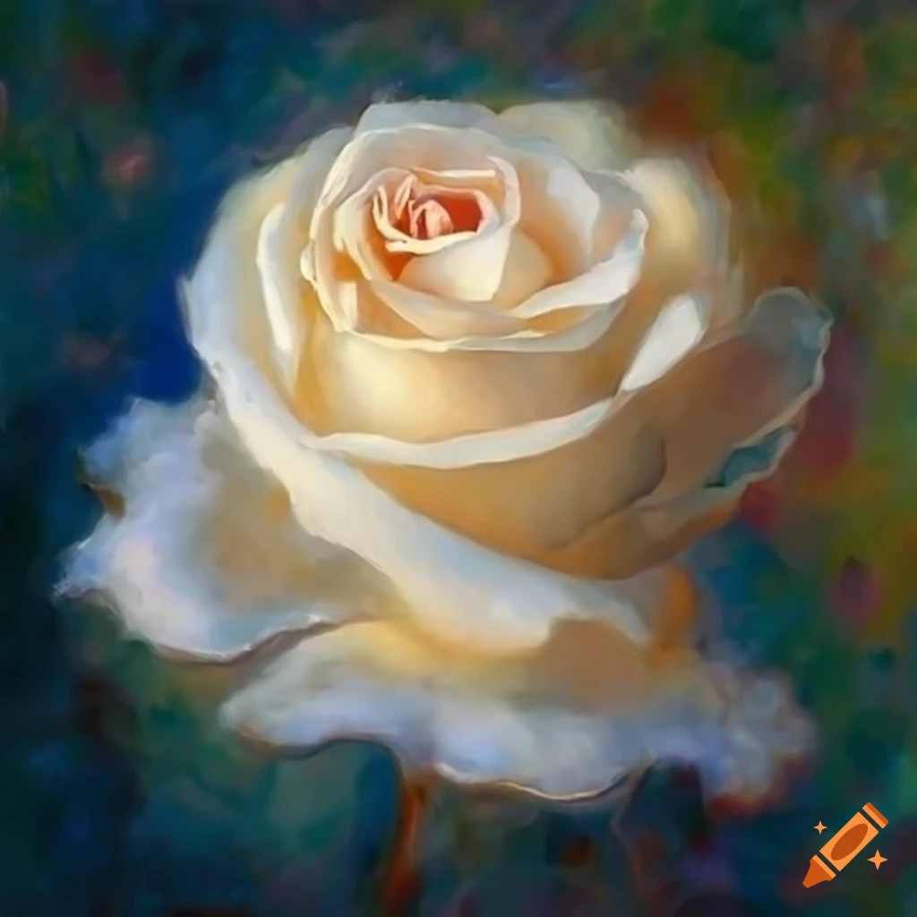 Monet's mesmerizing white rose painting with striking lighting effects ...