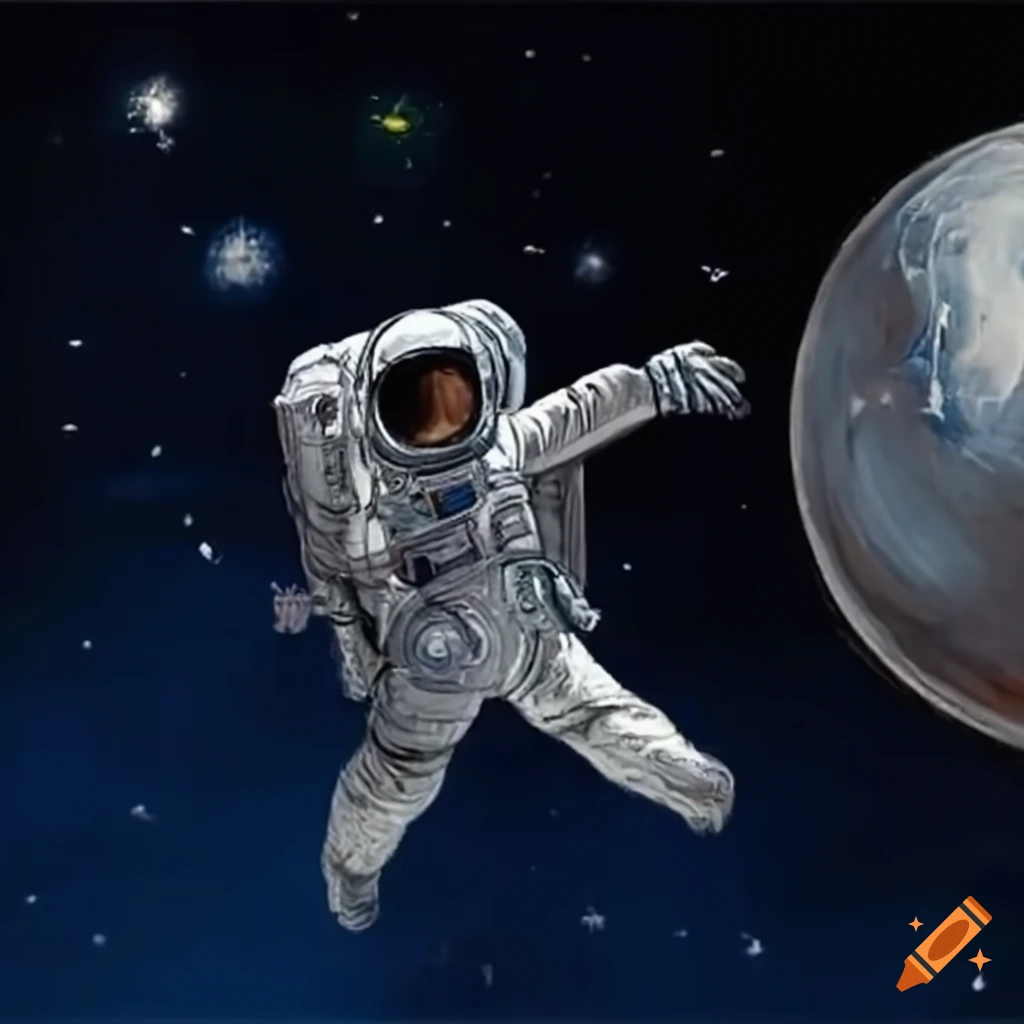 An astronaut painting in zero gravity on Craiyon
