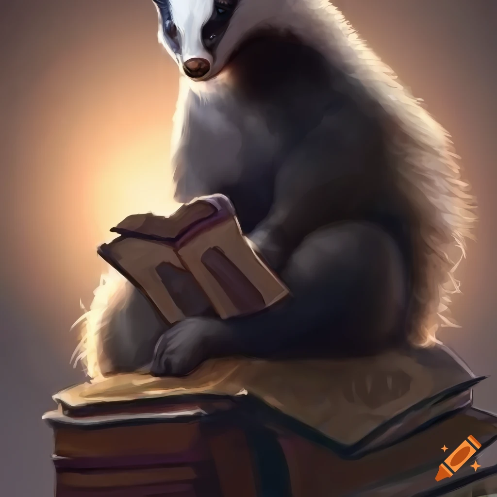 Alchemist british badger, eurasian badger, sitting upright, raised paws ...