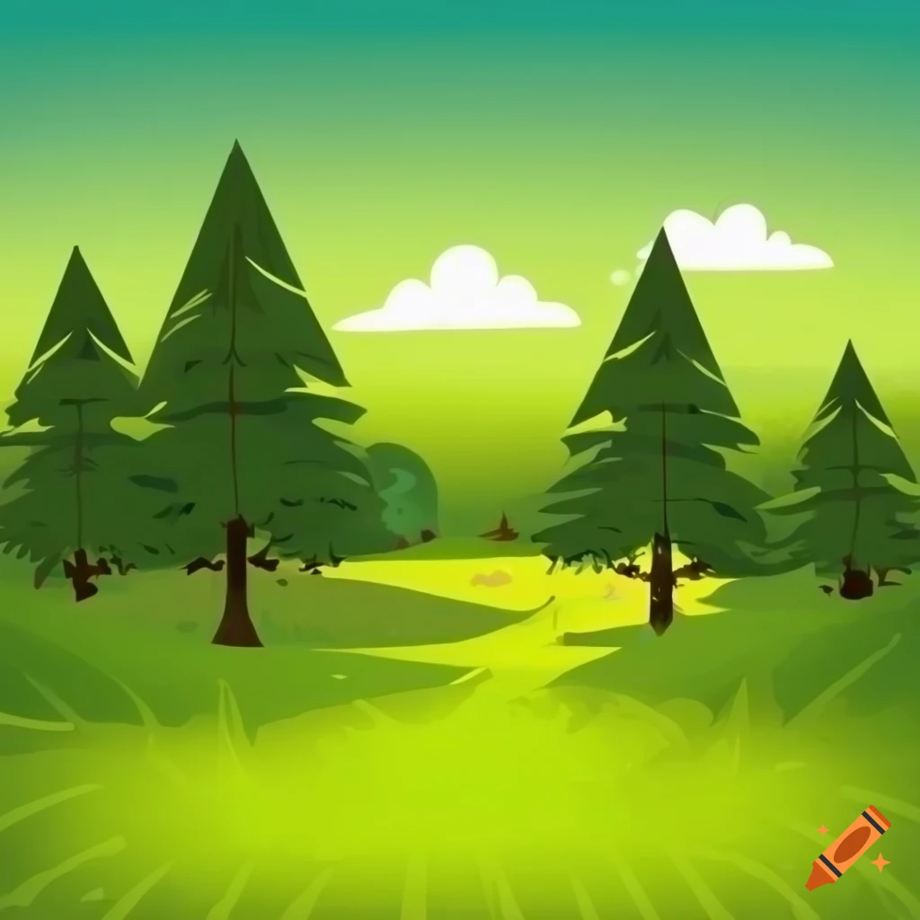 Cartoon Forest Mountain Background