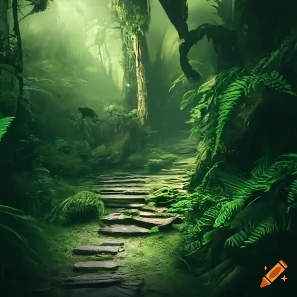 A jungle path on Craiyon