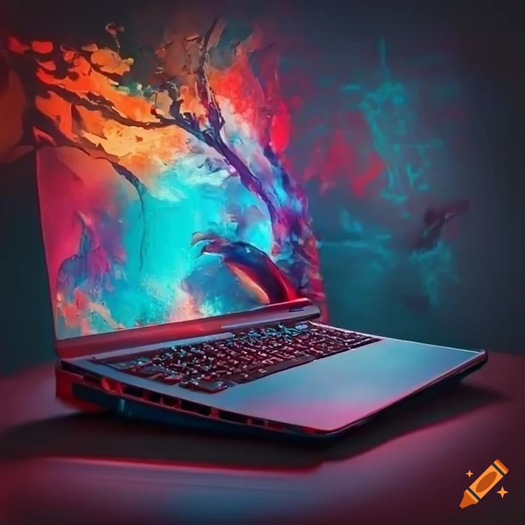 Gaming laptop shell being handpainted