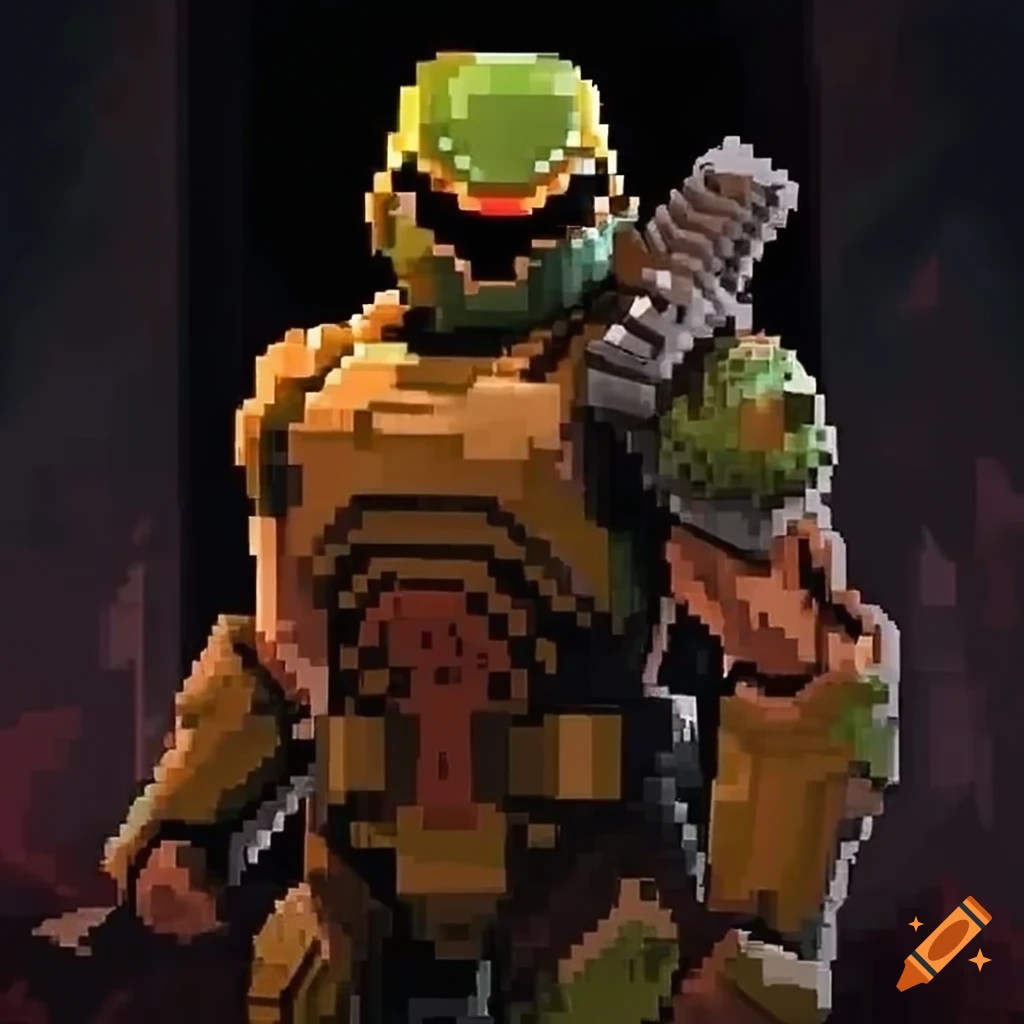 Minecraft doom slayer on Craiyon