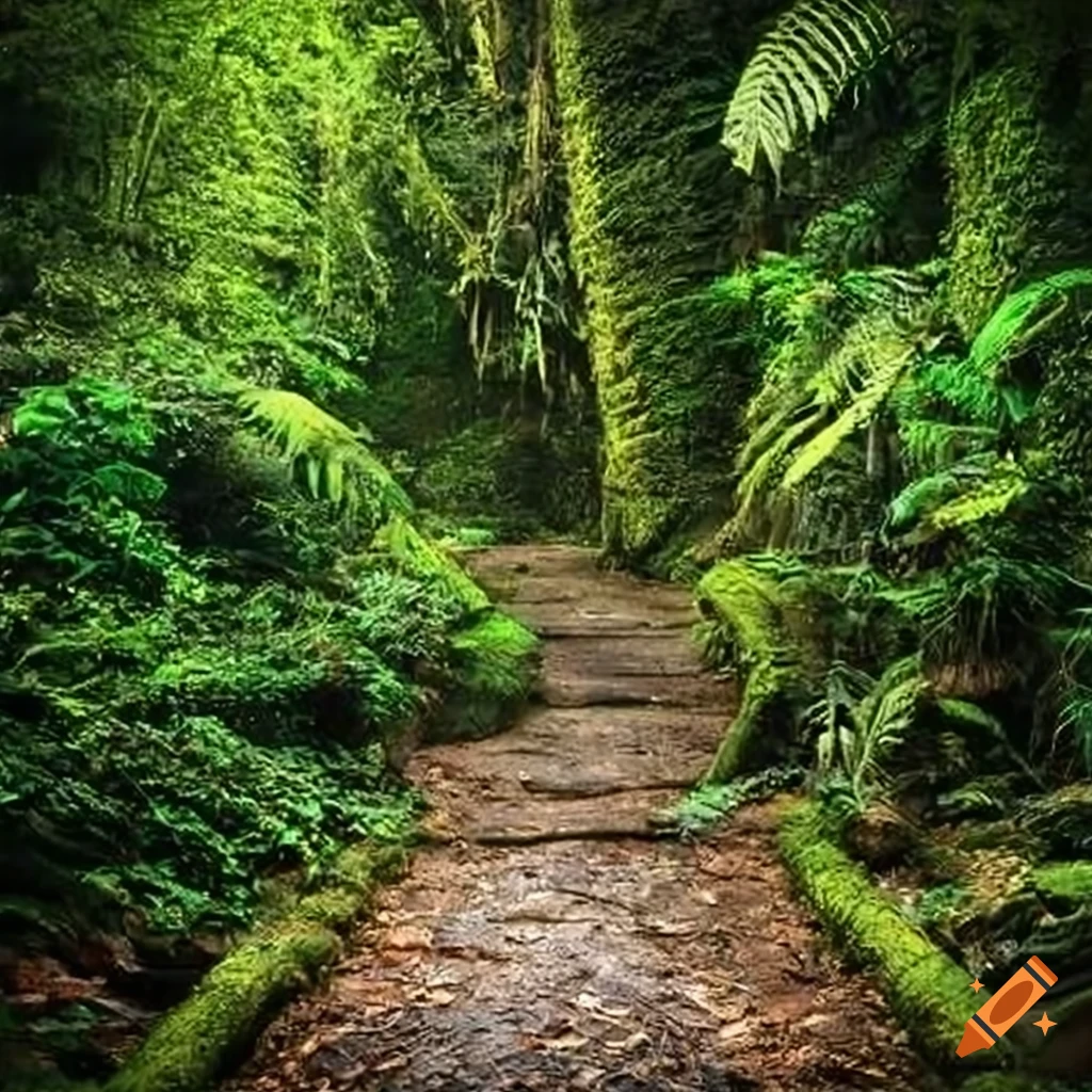 A jungle path on Craiyon