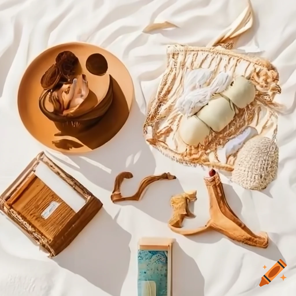A beach-themed setup for one natural product photoshoot