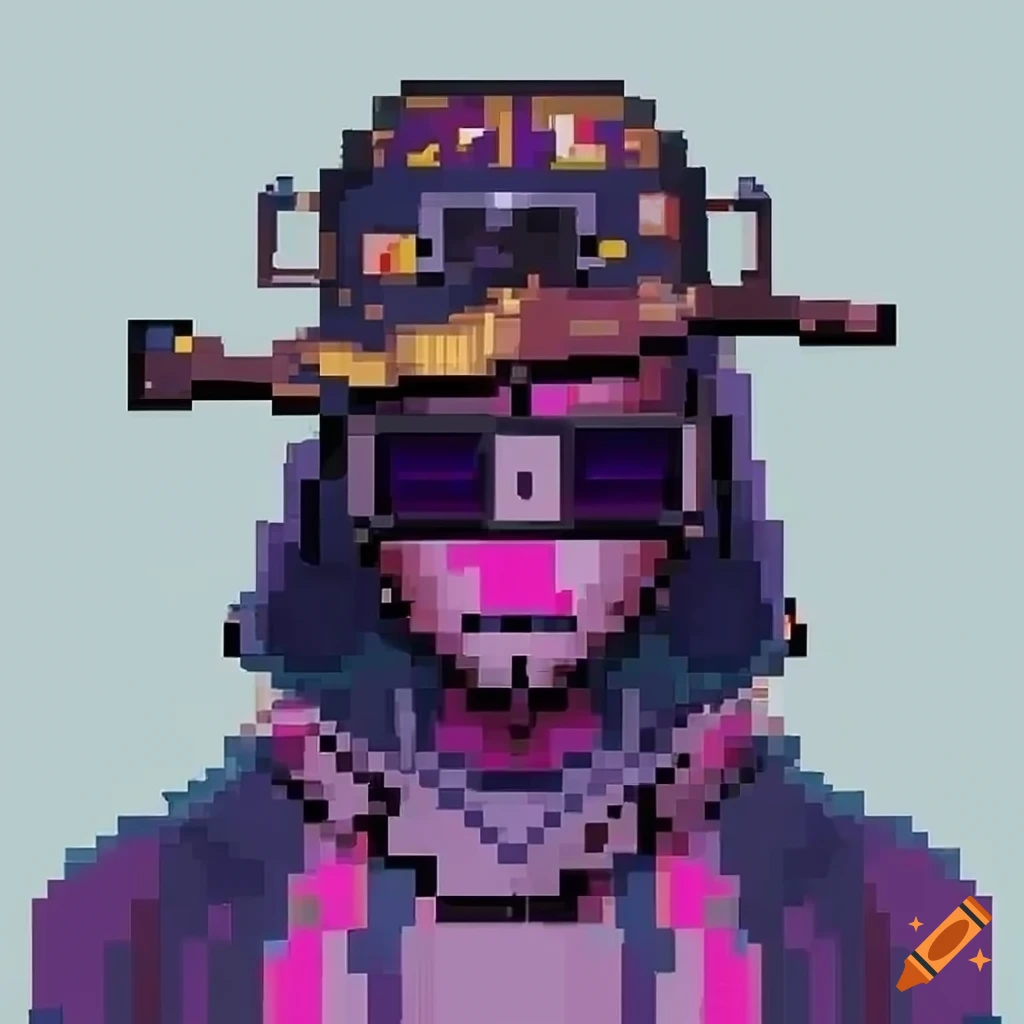 Cyberpunk pixel art glasses and goggles and hats