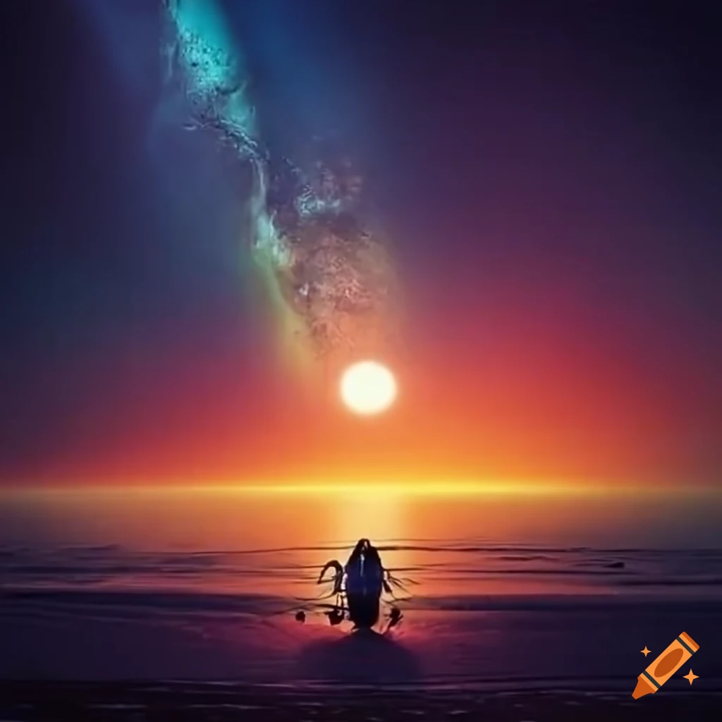 Scheveningen in the year 3000, futuristic, solar system, 4k