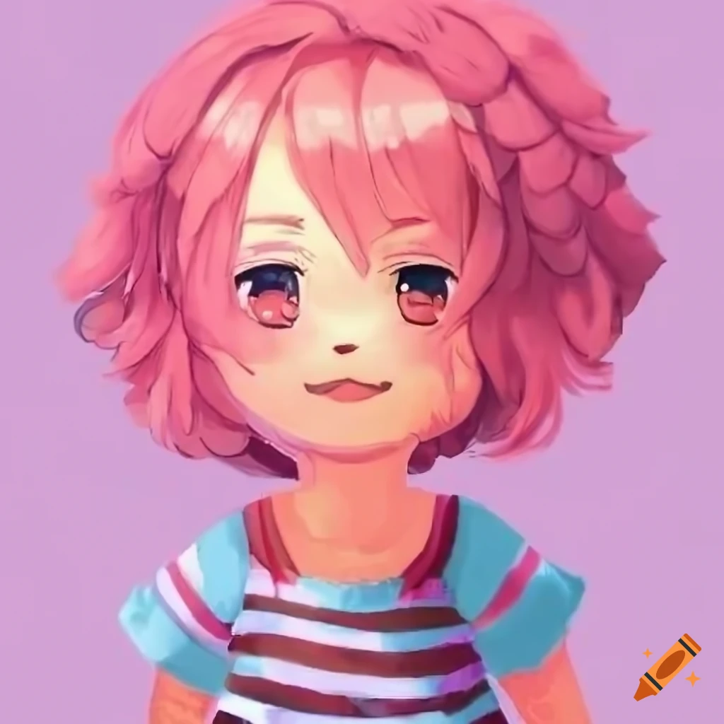 Pink hair animal crossing on Craiyon