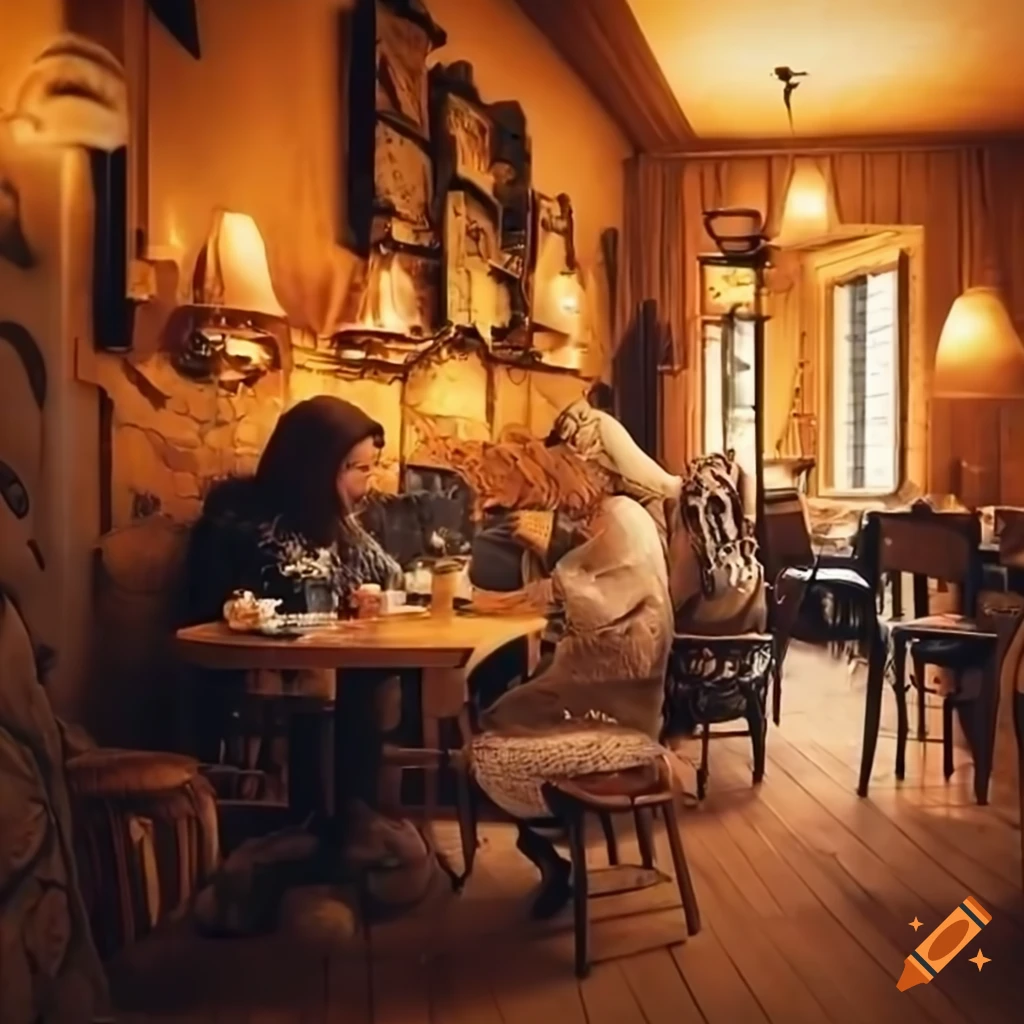 Cozy autumn cafe with friendly atmosphere and lovely people