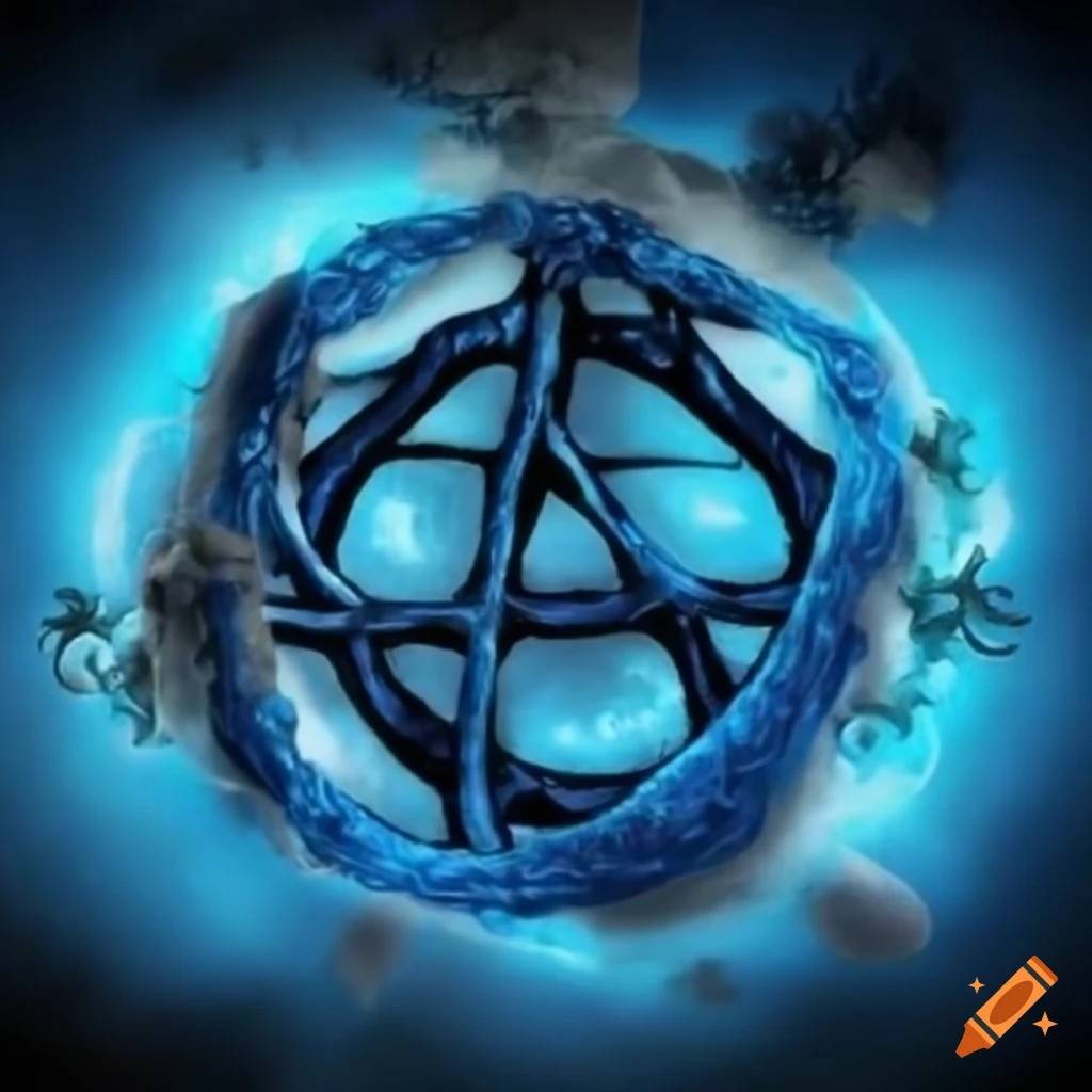 Runa mágica azul y etérea