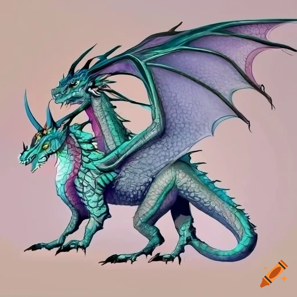 Concept designs of a dragon. full dragon body. dragon has four legs and ...