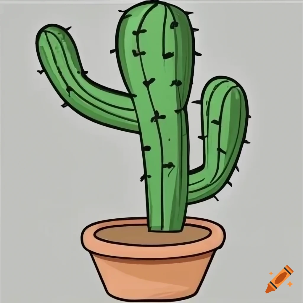 Funny dancing cactus, cartooned, no background