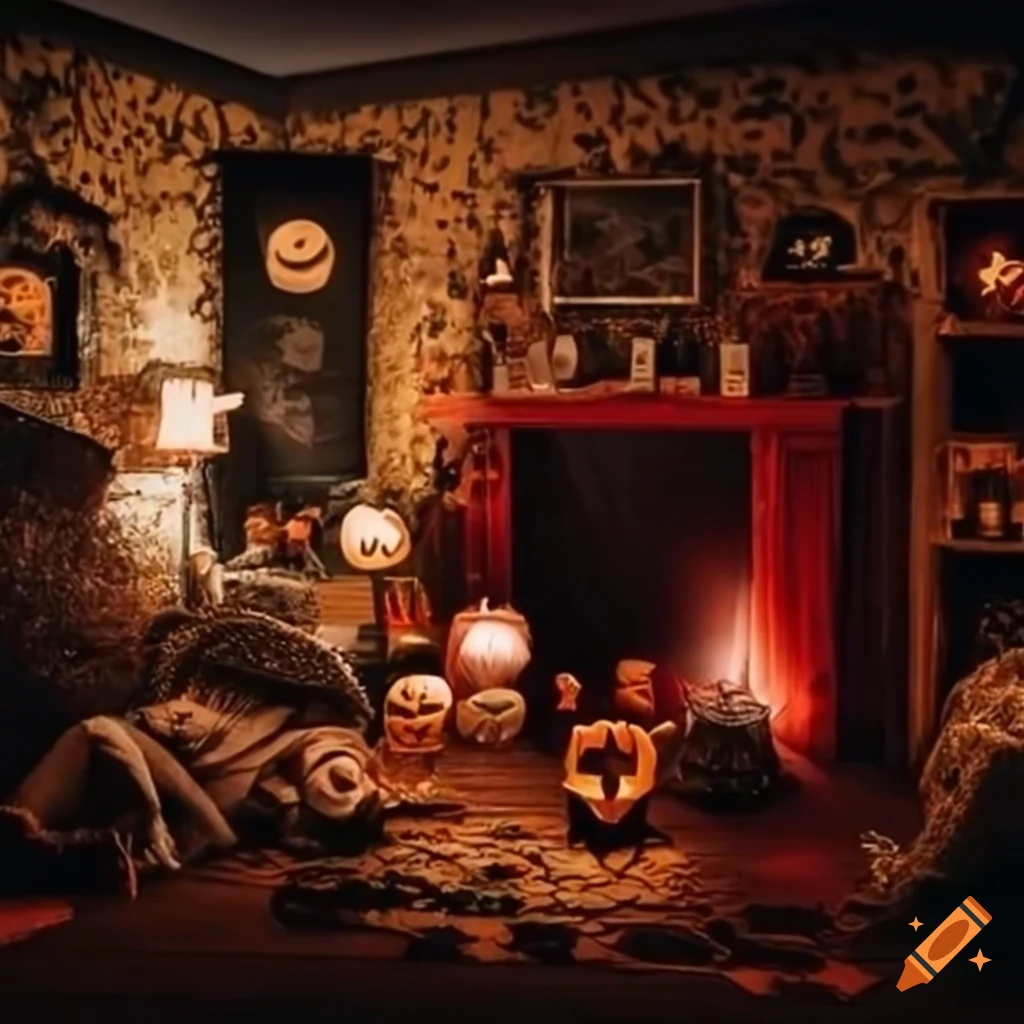 Cozy home with the most popular halloween decoration