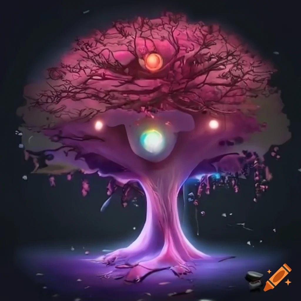 A magic tree for a computer game on Craiyon