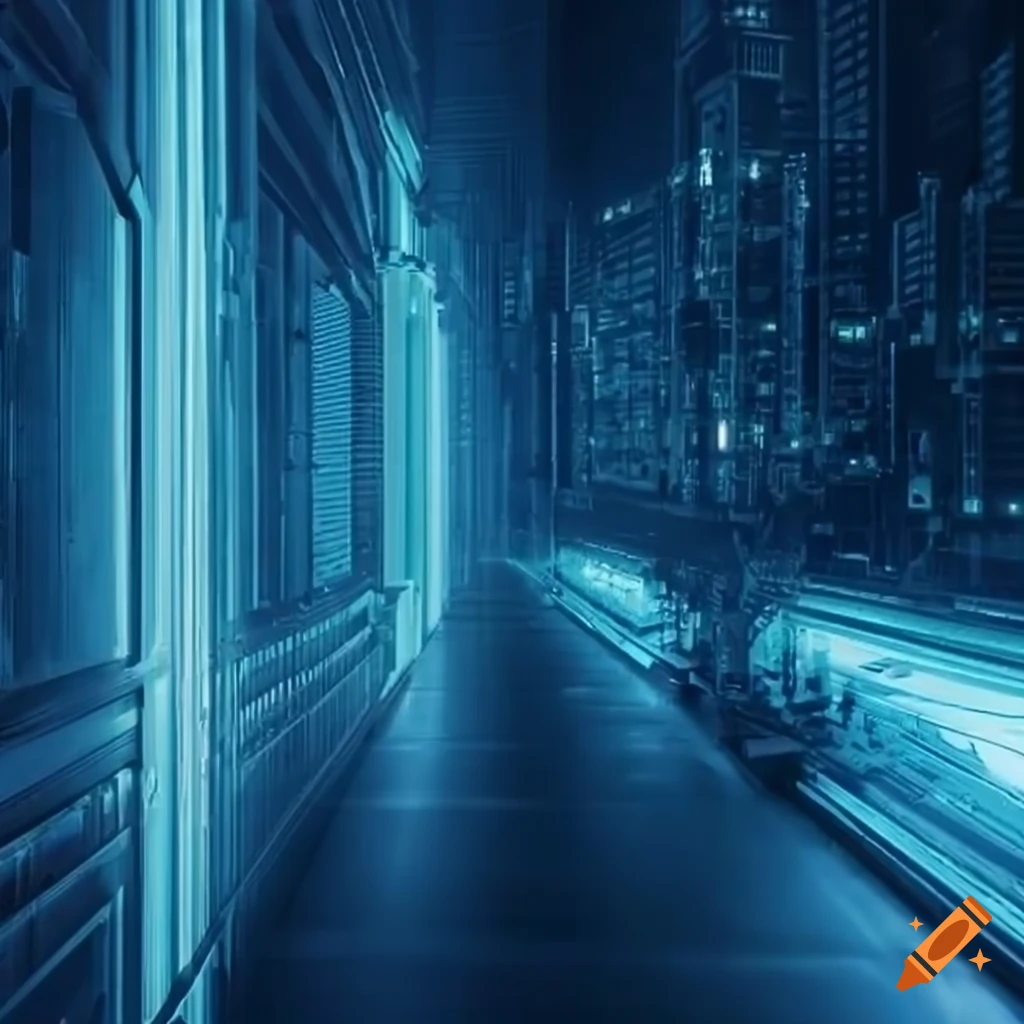 Futuristic macro wall in a sci-fi setting with cityscape background on ...