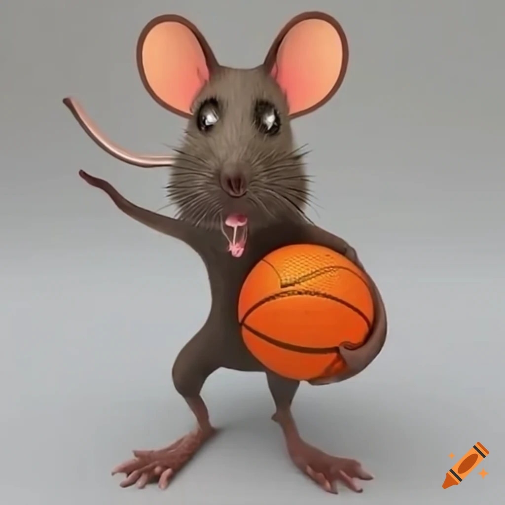 Rat holding a basketball