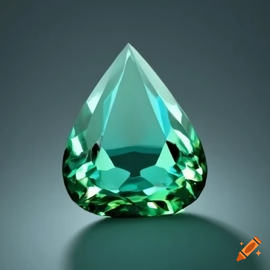 Tear form green gem on Craiyon