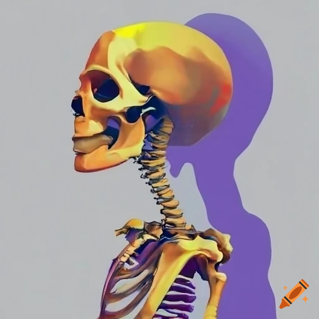 Full-length view of the skeleton from the side in profile