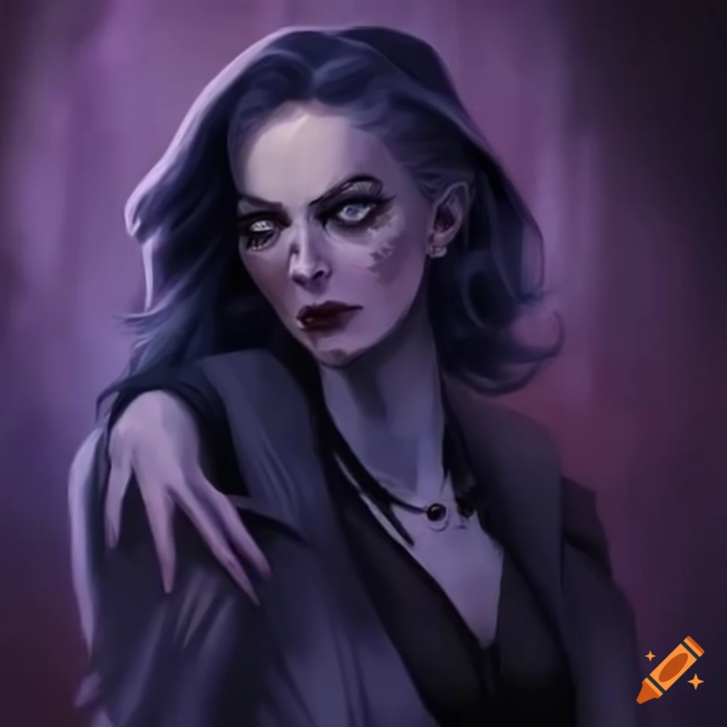 A stern, authoritative villainess with an intimidating presence