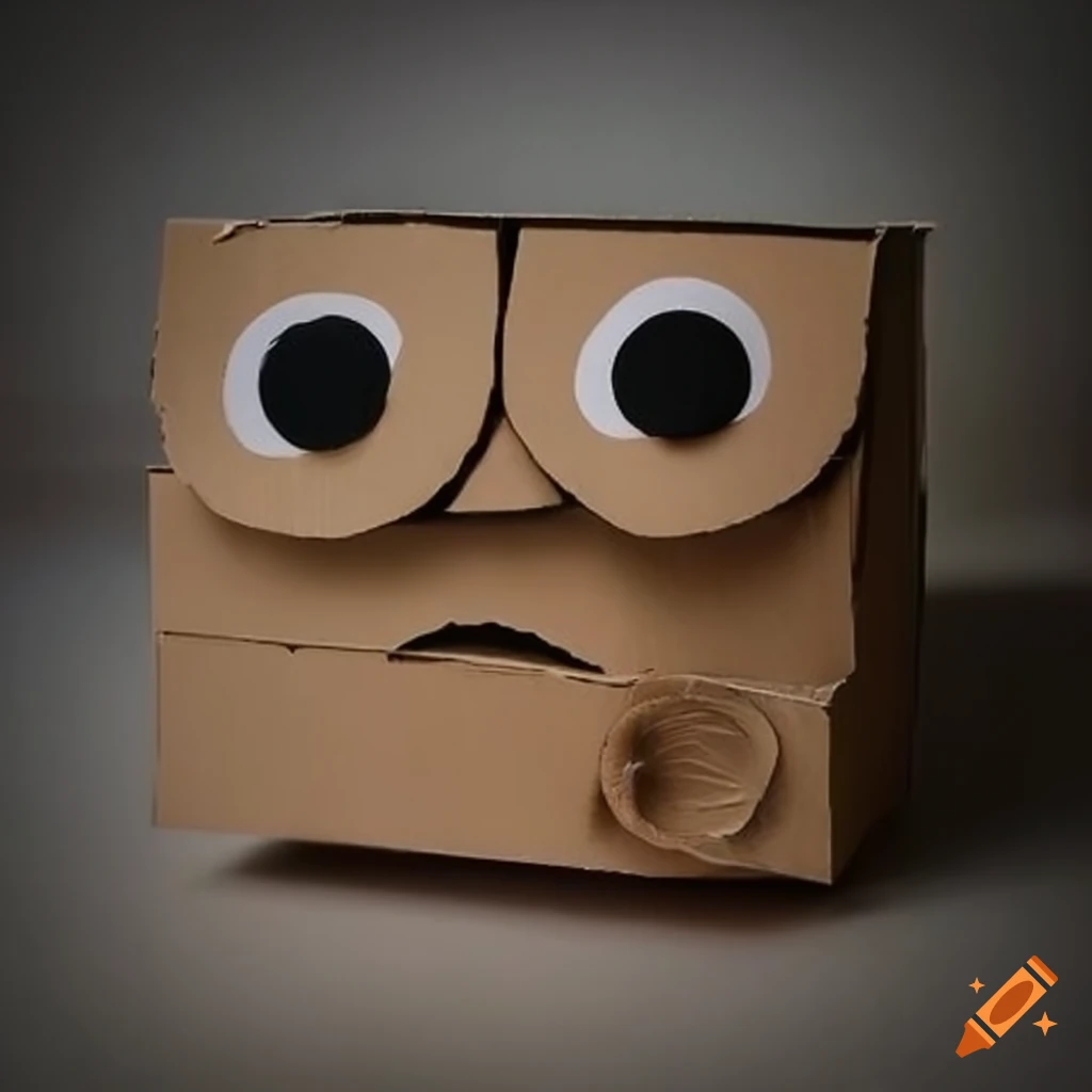Cute colorless Cardboard monsters made out of emty boxes and have big ...