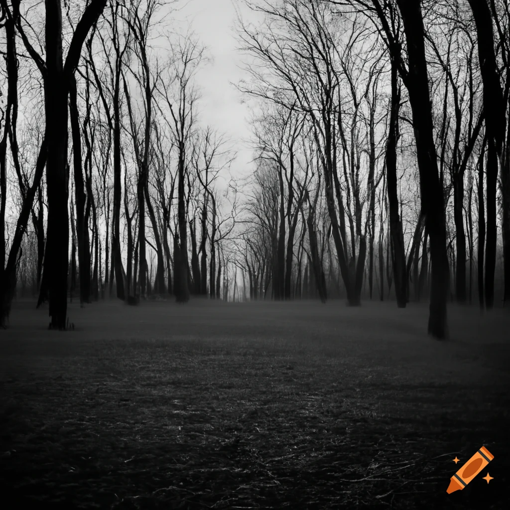 Spooky field with trees in the background
