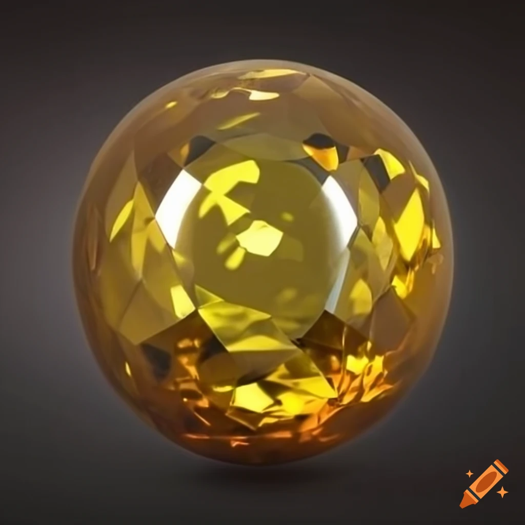 Yellow gem in spherical form