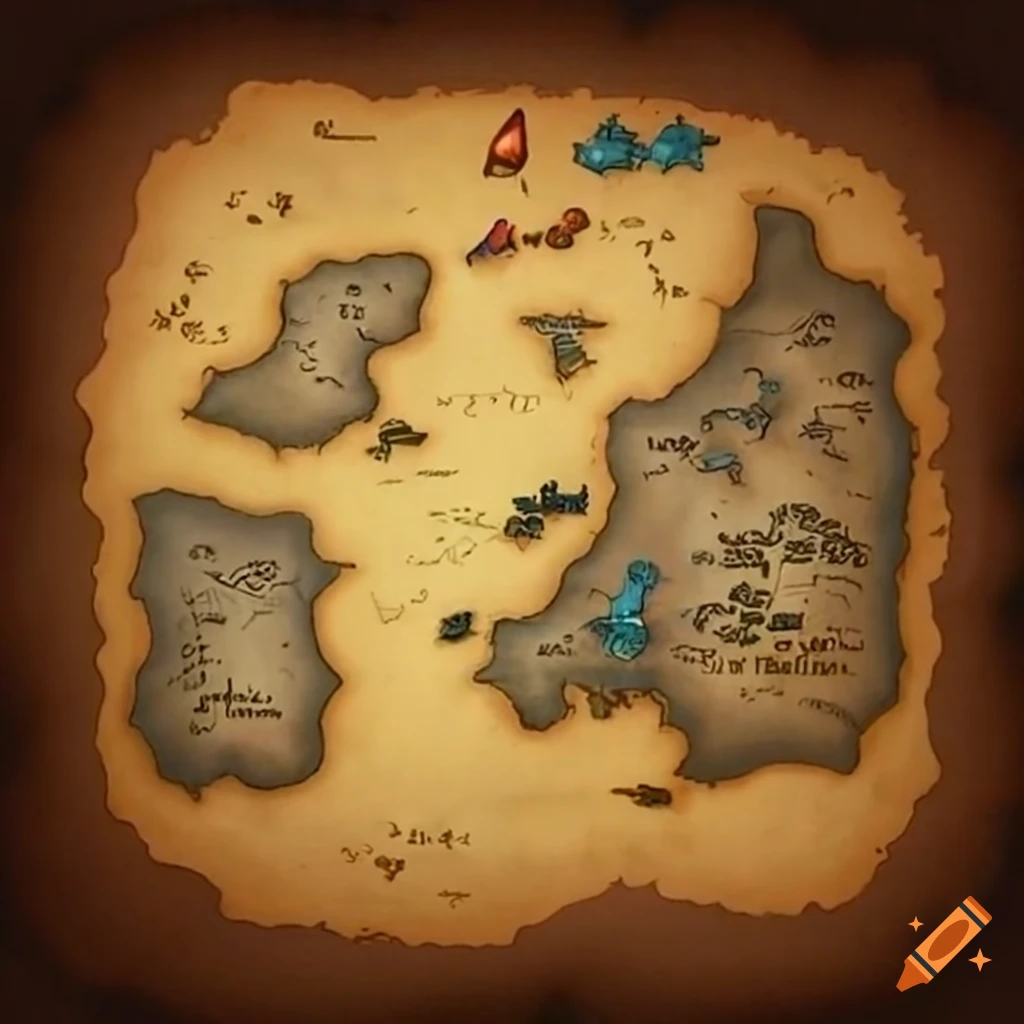 A pirate treasure map on Craiyon