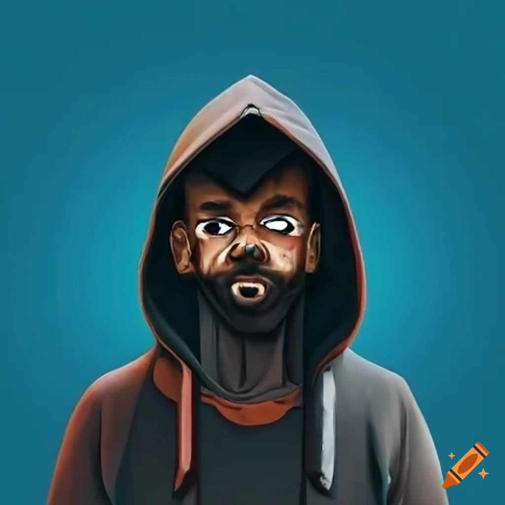 Man with hood up for nft