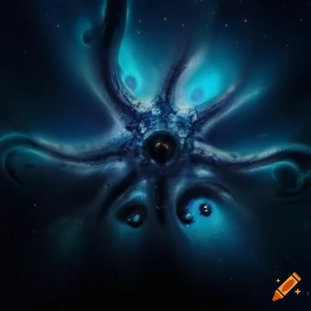 Ethereal octopoid tentacles reaching through interstellar space ...