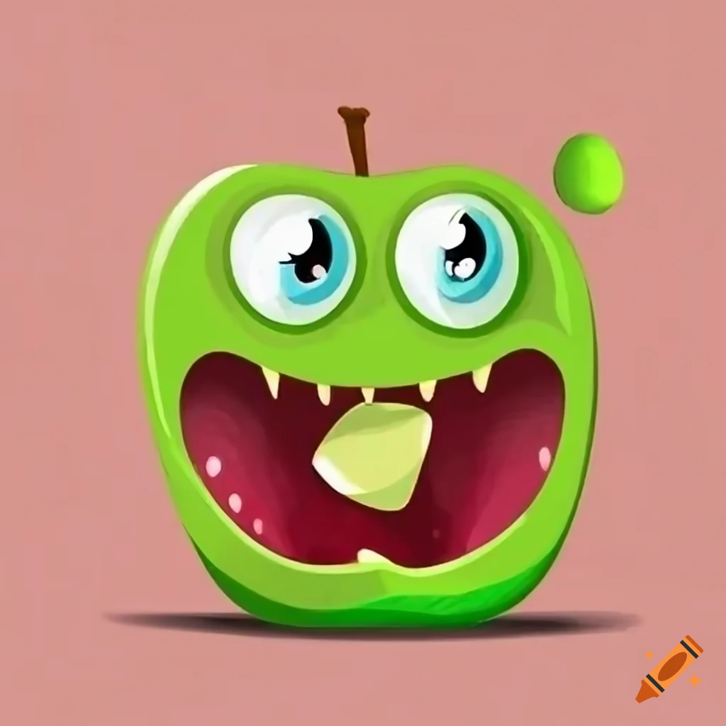 Create apple monster cartoon on Craiyon