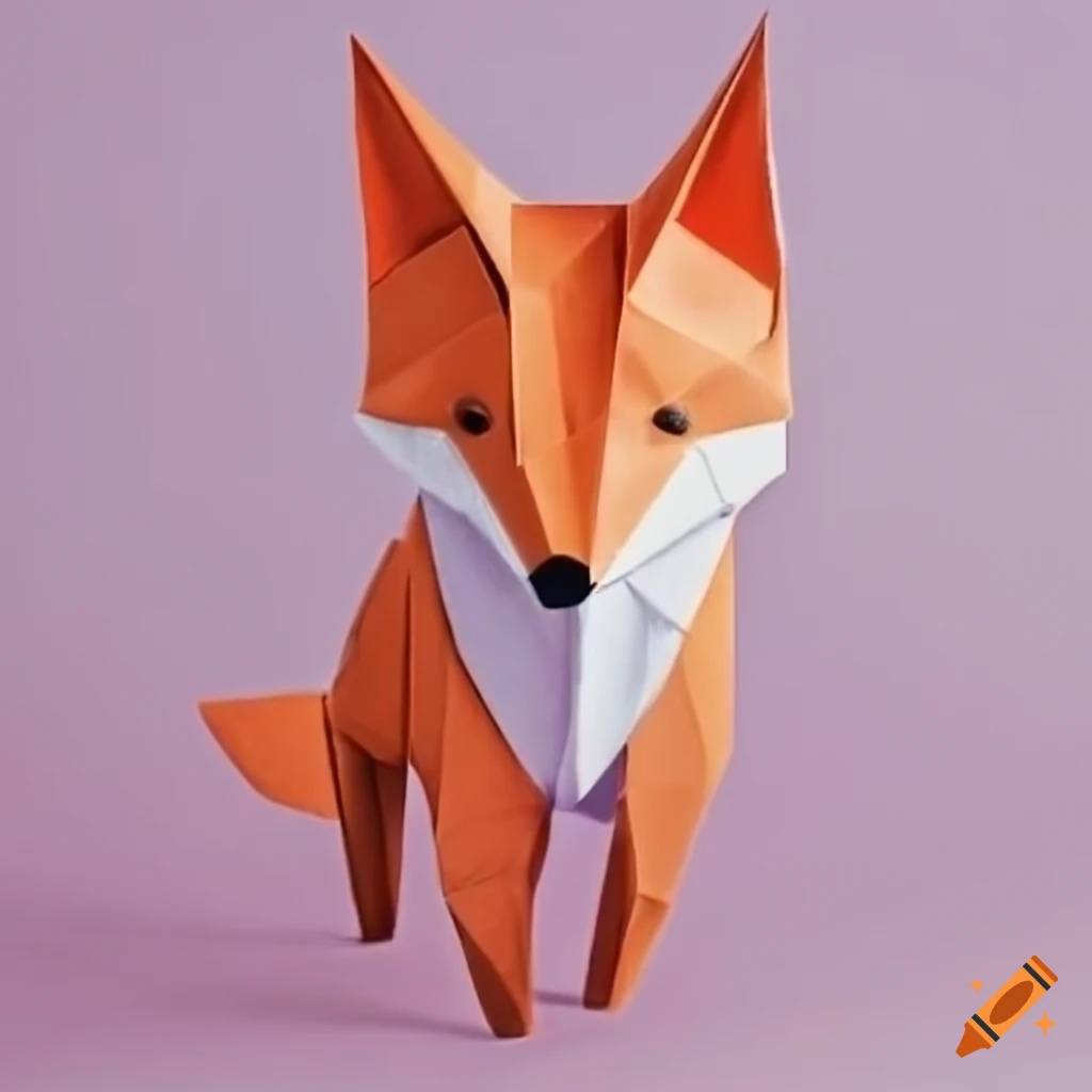 Origami fox pastel