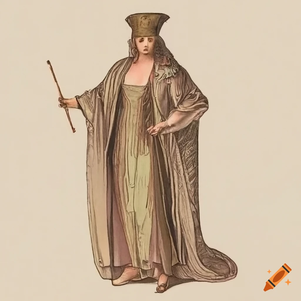 Full-length drawing of leonardo da vinci standing up dressed in art ...