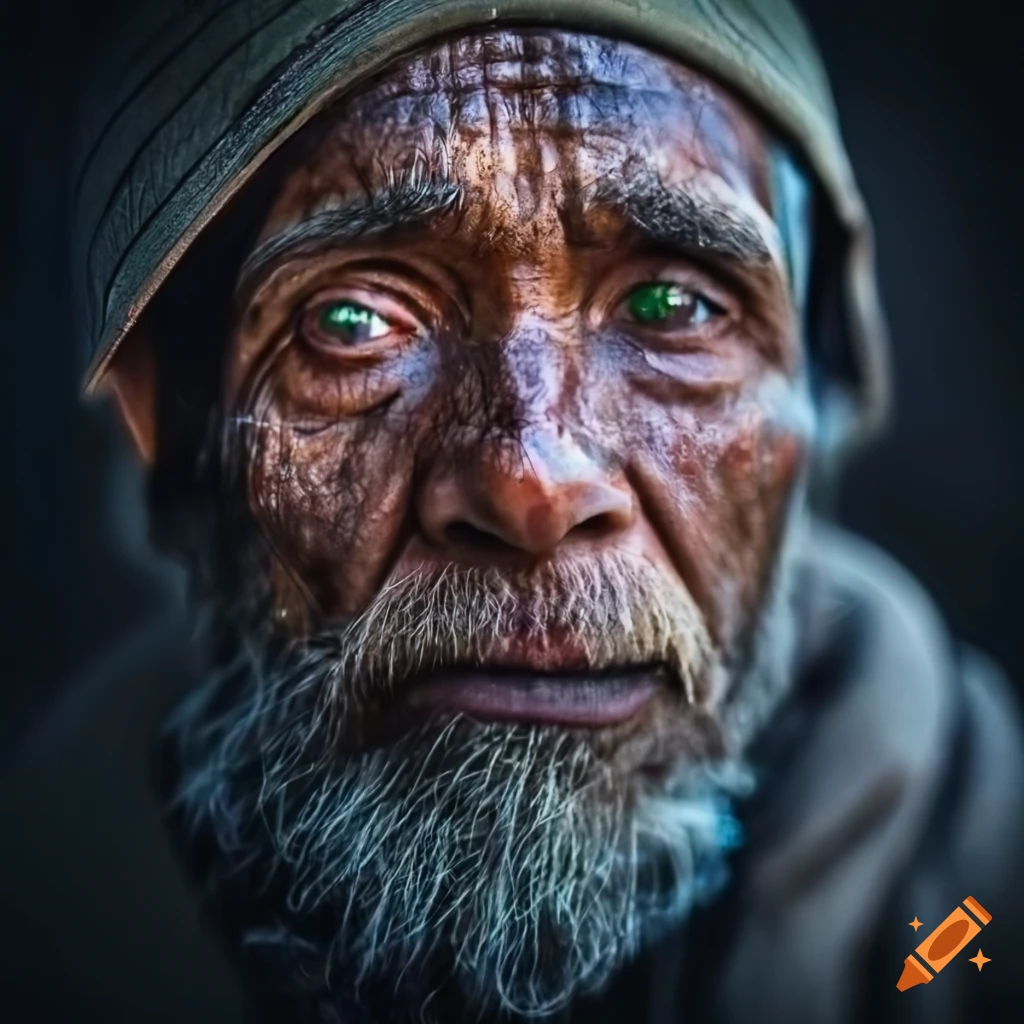 Use a 28mm lens to capture an hyperealistic photo close headshot of the ...