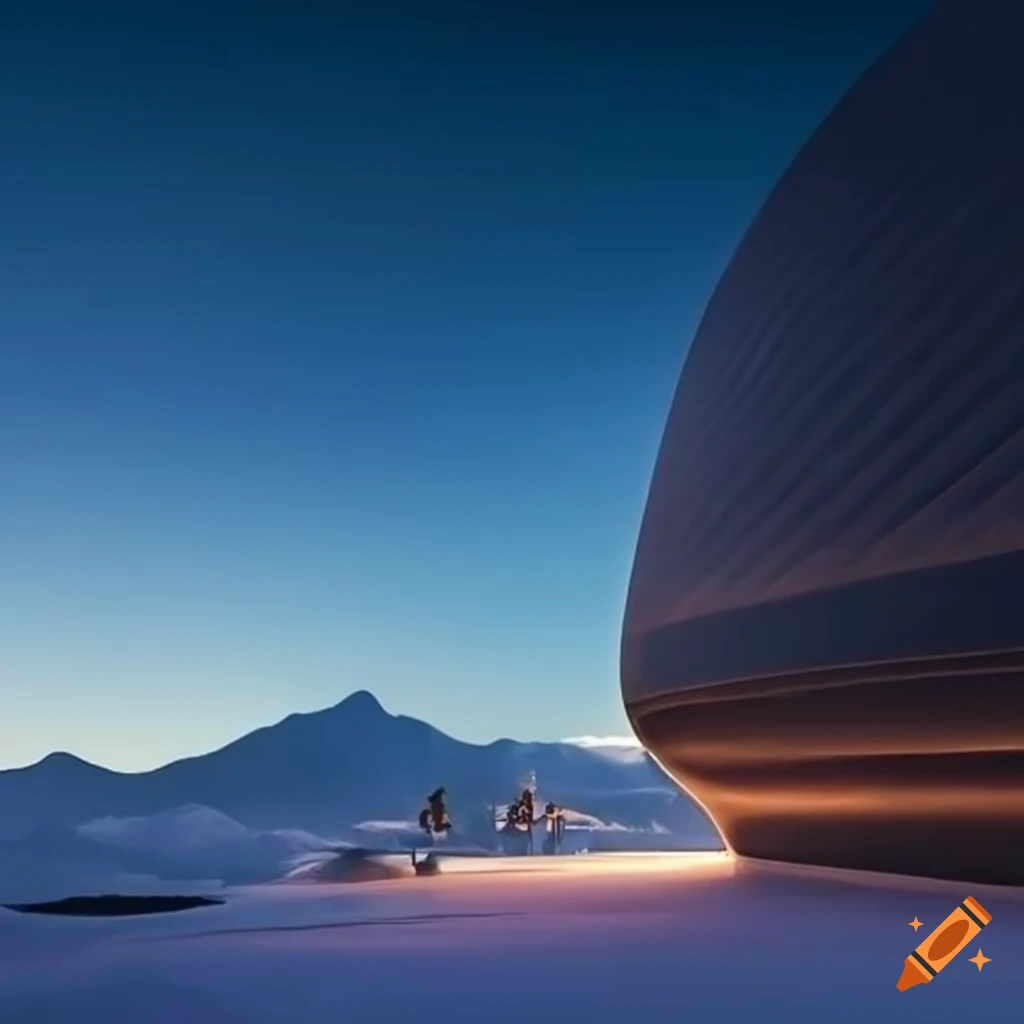 Zaha hadid inside restaurant looking out to neom´s arabic mountains in ...