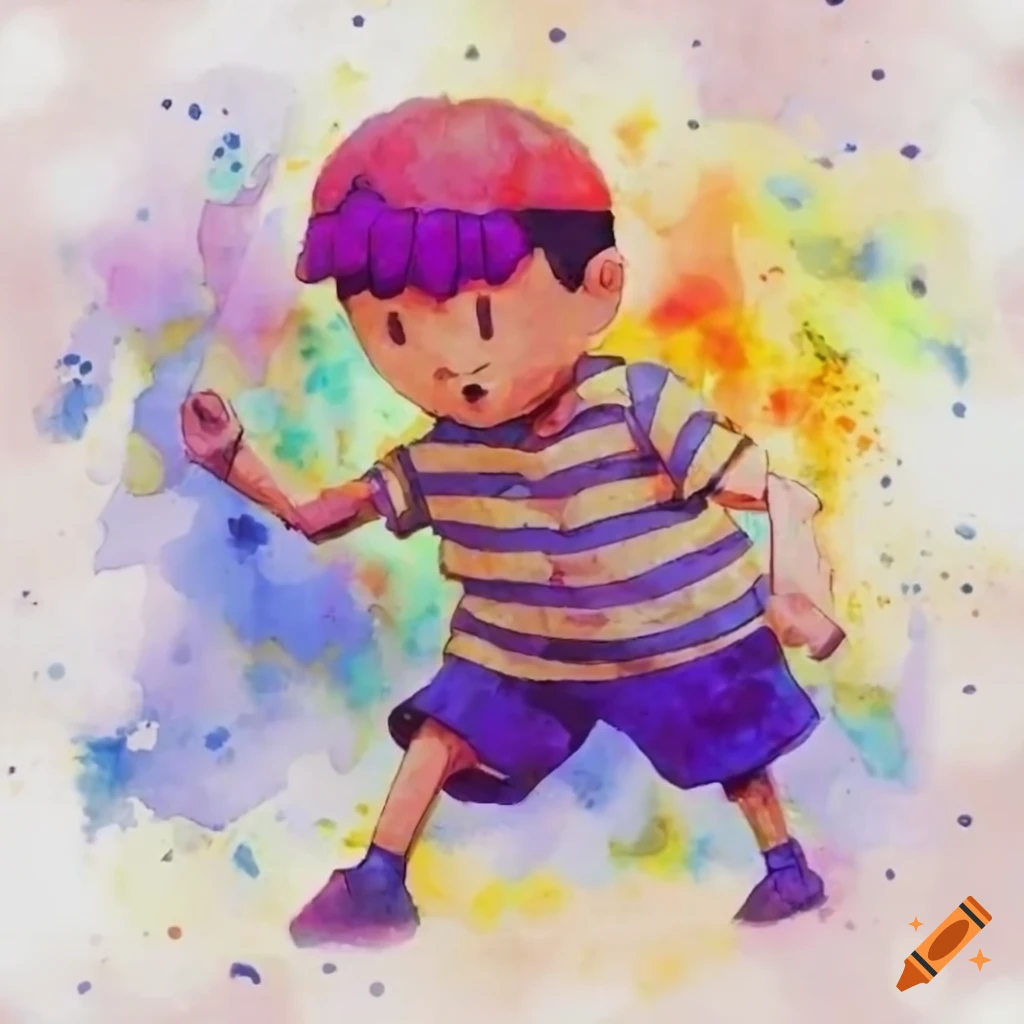 Earthbound snes abstract background on Craiyon