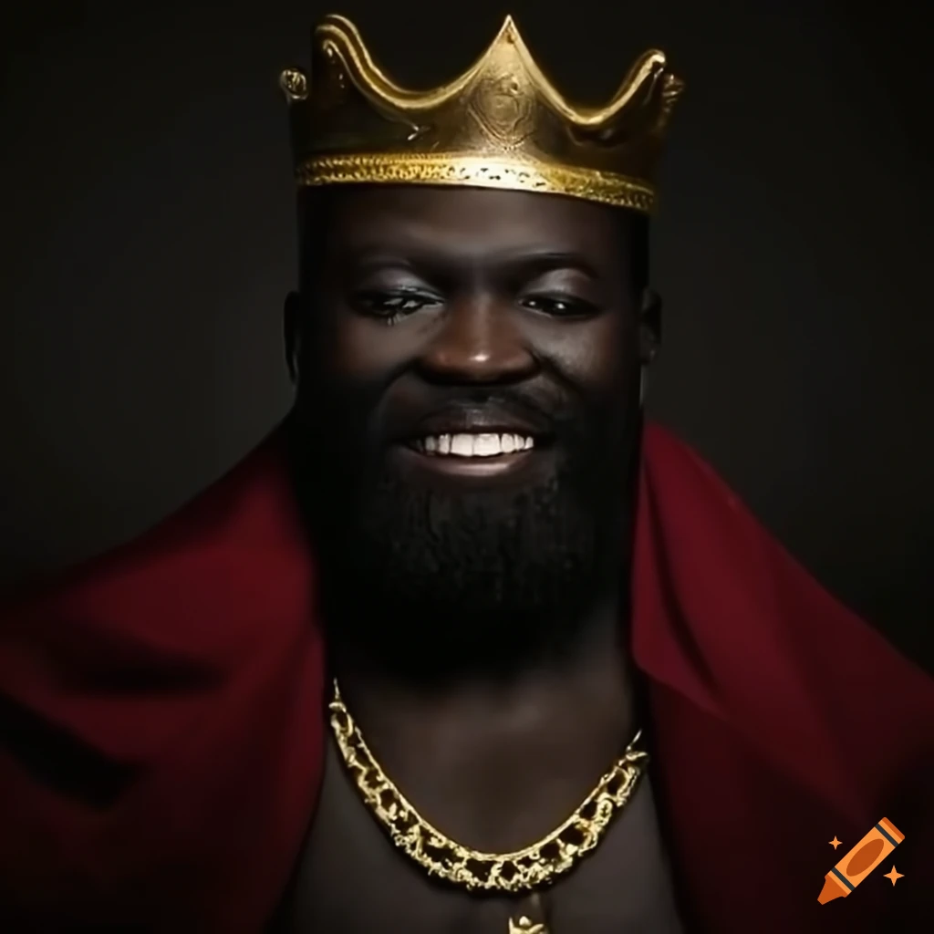 Black christian king with crown on Craiyon