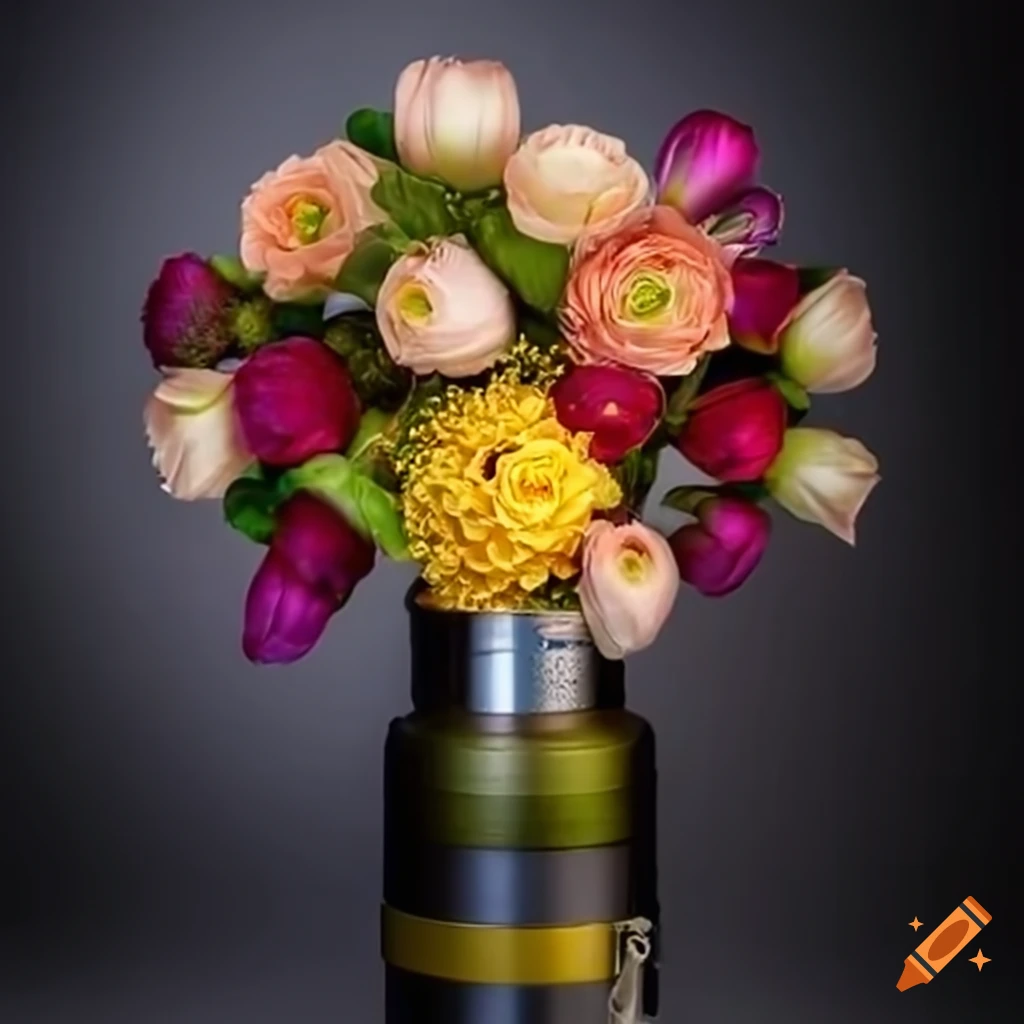 (full body), flower arrangement