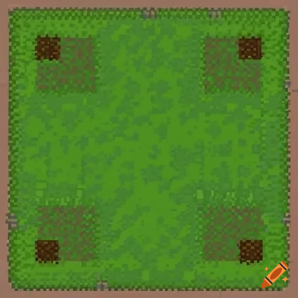 A 16-bit pixel art of a field with a little grass top-down view on Craiyon